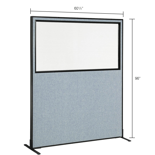 Interion® Freestanding Office Partition Panel with Partial Window, 60-1 ...