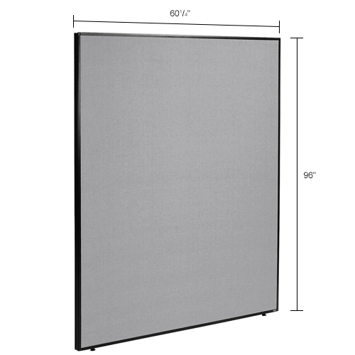 Interion® Office Partition Panel, 60-1/4"W x 96"H, Gray