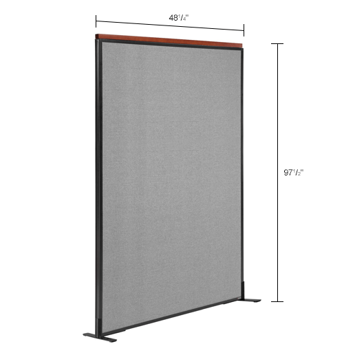 Interion® Deluxe Freestanding Office Partition Panel, 48-1/4"W x 97-1/2 ...
