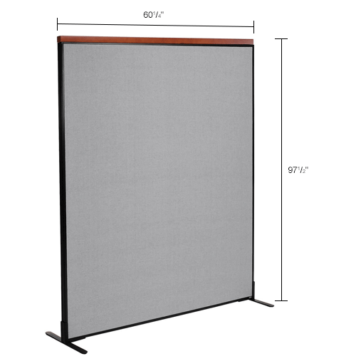 Interion® Deluxe Freestanding Office Partition Panel, 60-1/4"W x 97-1/2 ...