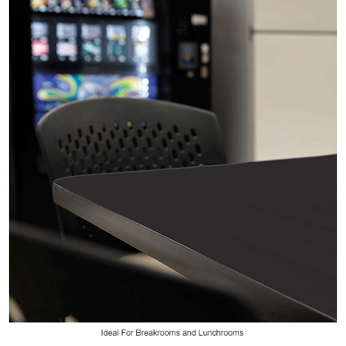 Interion® Bar Height Breakroom Table, 72"L x 30"W, Black