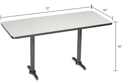 Interion® Bar Height Breakroom Table, 72"Lx30"W, Gray | 695802GY ...