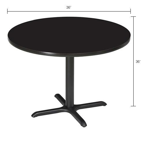 Interion® 36" Round Counter Height Restaurant Table, Black
