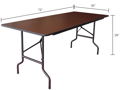 Interion® Folding Wood Table, 72"W x 30"L, Mahogany
