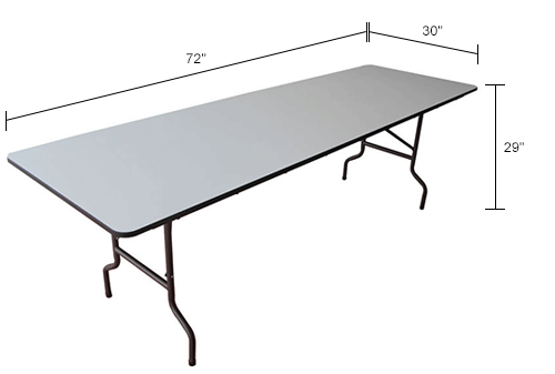 Interion® Folding Wood Table, 96"W x 30"D, Gray | 695831GY ...