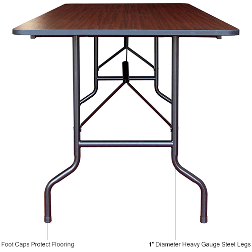 Interion® Folding Wood Table, 96"W x 30"L, Mahogany