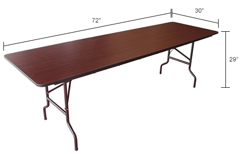Interion® Folding Wood Table, 96"W x 30"L, Mahogany