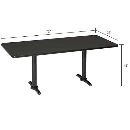 Interion® Bar Height Breakroom Table, 72"L x 36"W x 42"H, Black
