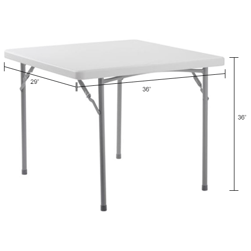 Interion® Plastic Folding Table, 36" x 36", White