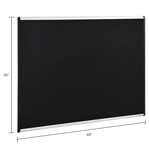 Global Industrial™ Fabric Mesh Bulletin Board, 48"W x 36"H, Black