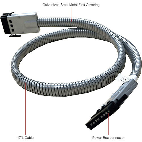 Interion® Modular Partition Power Pass-Through Cable, 17"L