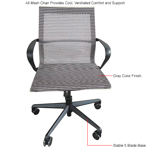 Interion® All Mesh Task Chair, Gray