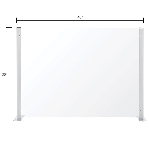 Interion® Acrylic Cashier Shield, 48"L x 36"H, Clear