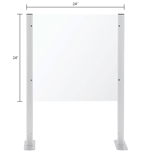 Interion® Acrylic Cashier Shield with Pass-Through, 24"L x 24"H, Clear