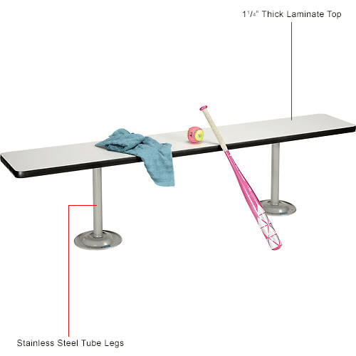 Global Industrial™ Locker Room Bench, Laminate w/ Steel Tube Pedestal ...