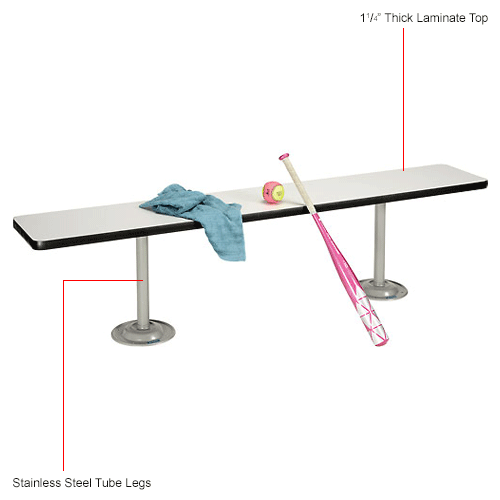 Global Industrial™ Locker Room Bench, Laminate w/ Steel Tube Pedestal ...