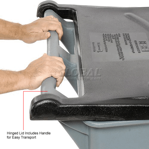 95 Gallon Rubbermaid Large Mobile Waste Receptacle - Gray With Lid