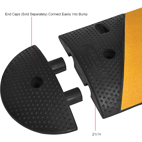 Global Industrial™ Portable Rubber Speed Bump, 72"L, Black w/ Yellow ...