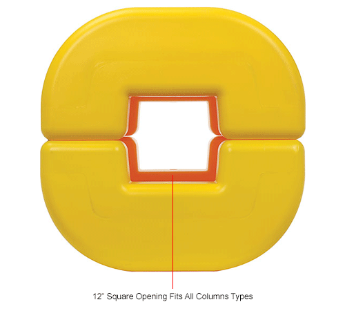 Global Industrial™ Column Protector, 12" Column Opening, Yellow