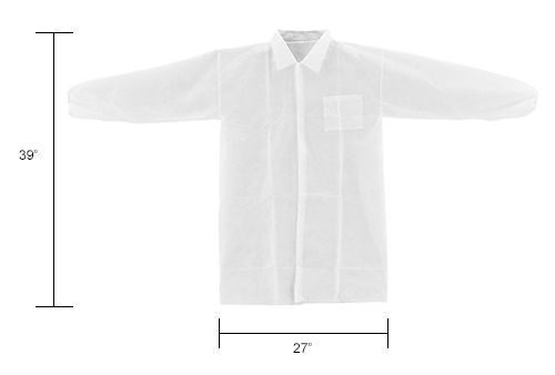 Global Industrial™ Disposable Polypropylene Lab Coat, Elastic Wrists, X ...