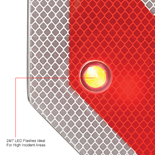 Global Industrial™ 30" Solar Powered Flashing LED Stop Sign, Octagon