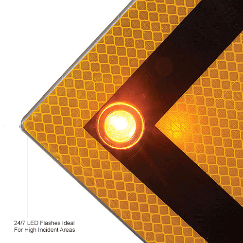 Global Industrial™ 30" Solar Powered Flashing LED Pedestrian Crossing ...
