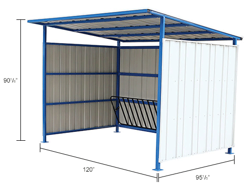 Global Industrial™ Outdoor Bike Storage Shelter, 16 Bike Capacity, 120 ...