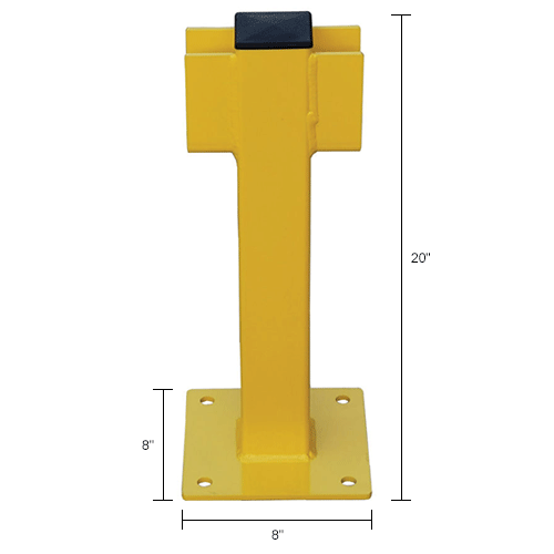 Global Industrial™ Steel Lift-Out Guard Rail In-Line Post, Single-Rail ...