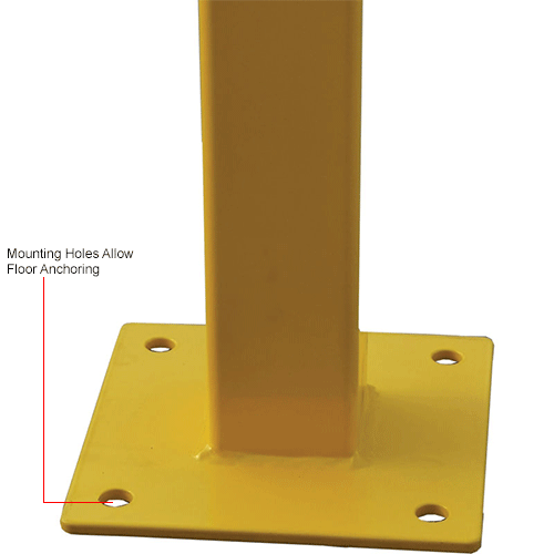 Global Industrial™ Steel Lift-Out Guard Rail In-Line Post, Double-Rail ...