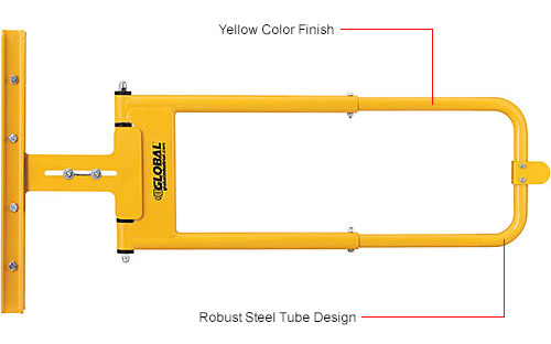 Global Industrial™ Adjustable Safety Swing Gate, 24"-40"W Opening, Yellow