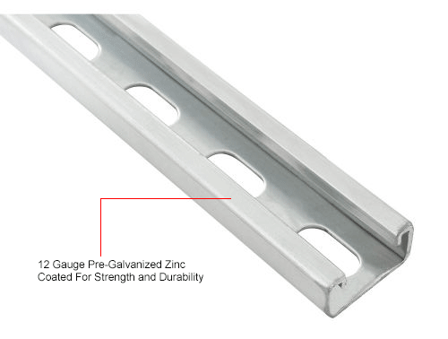 Global Industrial™ 8' Slotted Strut Channel QTY 4, 1-5/8x7/8, 12 GA ...