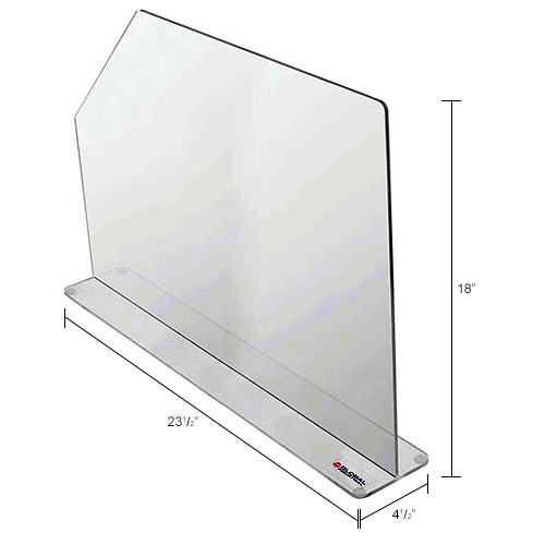 Global Industrial™ Splash Guard, Large, 4-1/2"W x 23-1/2"D x 18"H, Clear