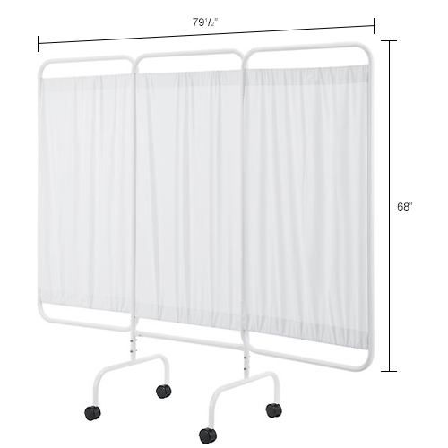 Global Industrial™ Mobile 3-Panel Privacy Screen, Vinyl Panels, 79-1/2 ...