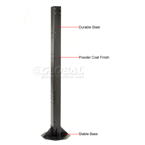 Global Industrial™ 81"H Floor Mount Orbit Steel Post and Power Outlets ...
