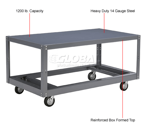 Global Industrial™ Portable Steel Table w/1 Shelf, 1200 lb. Capacity ...