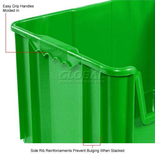 Global Industrial™ Plastic Hopper Bin, 19-7/8"W x 15-1/4"D x 12-7/16"H ...