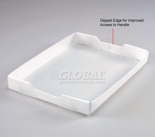 Global Industrial™ Corrugated Plastic Tote Lid Natural - Pkg Qty 10
