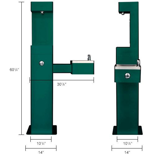Global Industrial™ Outdoor Drinking Fountain & Bottle Filling Station w ...