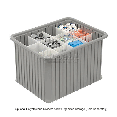 Dandux Dividable Stackable Plastic Box 50P0114140 - 22-1/2"L x 17-1/2"W ...