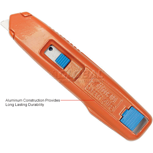 Self-Retracting Aluminum Safety Box Cutter With 6 Blades - Pkg Qty 12 ...