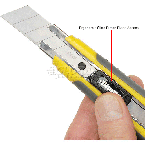 Soft Grip Snap Blade Box Cutter With Auto-Lock and 3 Blades - Pkg Qty 10