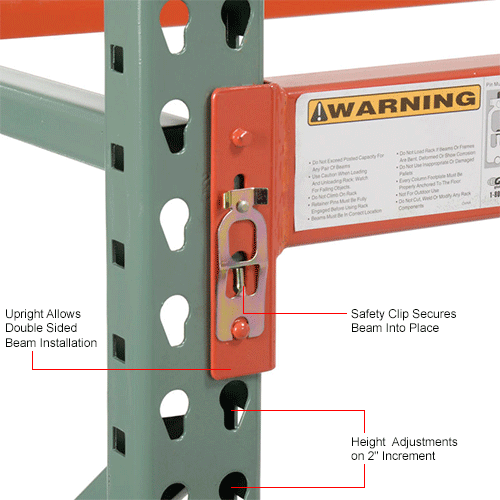 Global Industrial™ Teardrop Pallet Rack Add-On 48"W X 36"D X 96"H