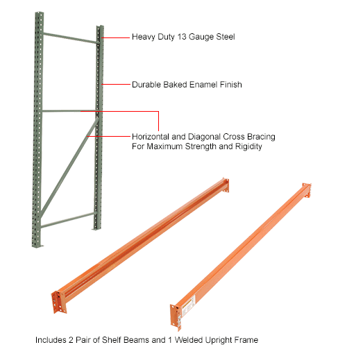 Global Industrial™ Teardrop Pallet Rack Add-On 120"W x 42"D x 144"H