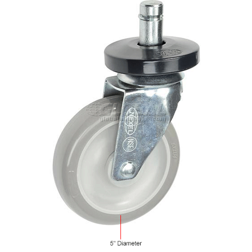 Nexel® Stainless Steel Stem Casters CA5SBS Set (4) 5" Poly 2 With ...