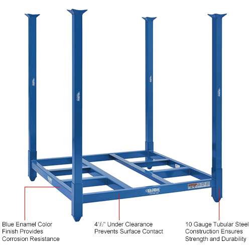 Global Industrial™ Portable Stack Rack, 48"W x 48"D x 36"H