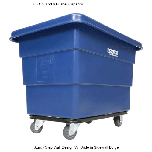 Global Industrial™ Plastic Bulk Box Truck, 6 Bushel, Steel Chassis Base ...