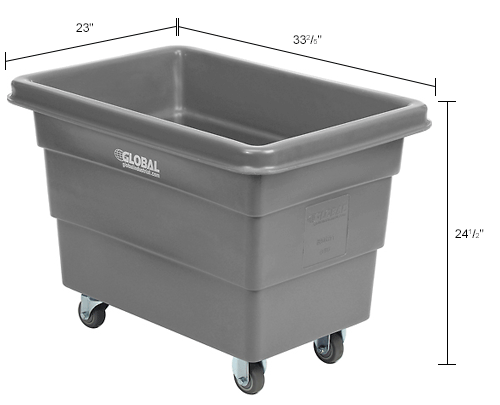 Global Industrial™ Plastic Bulk Box Truck, 6 Bushel, Direct Mount Base ...