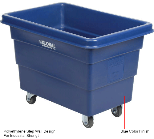 Global Industrial™ Plastic Bulk Box Truck, 6 Bushel/500 Lb. Capacity, Blue