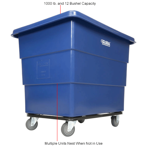 Global Industrial™ Plastic Bulk Box Truck, 12 Bushel, Steel Chassis ...