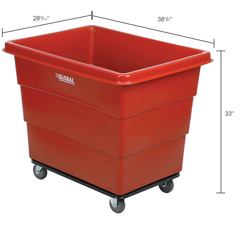 Global Industrial™ Plastic Bulk Box Truck, 12 Bushel, Steel Chassis ...